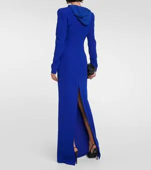 MONOT Hooded Crepe Maxi Dress