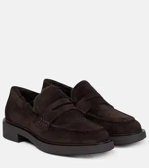 GIANVITO ROSSI Harris Shearling-lined Loafers - Beige