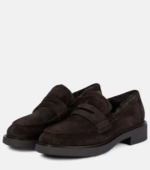 GIANVITO ROSSI Harris Shearling-lined Loafers - Beige