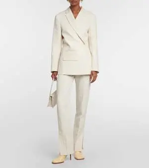 Jacquemus Les Bottines Rond Carré Leather Ankle Boots - White