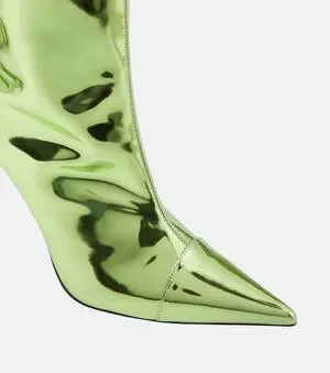 Alexandre Vauthier Mirrored Leather Knee-high Boots - Green