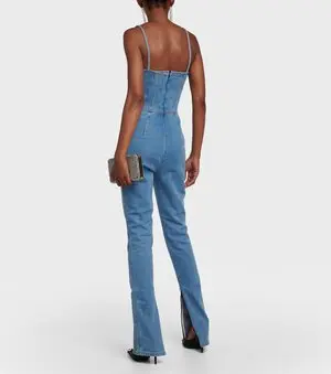 Magda Butrym Bustier Denim Jumpsuit