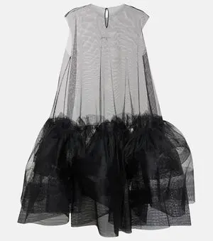 MAISON MARGIELA Bow-detail Tulle Midi Dress