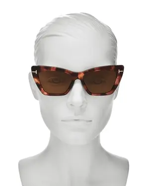 TOM FORD Cat Eye Sunglasses 56mm - Havana/tan