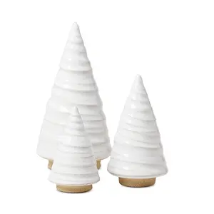FARMHOUSE POTTERY Spruce Woodland Trees, Small - Open White