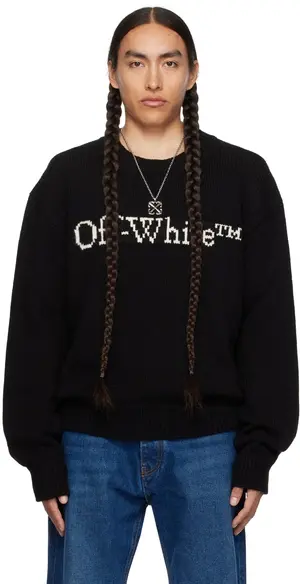 Off-White Off-White Black Big Bookish Sweater Black White