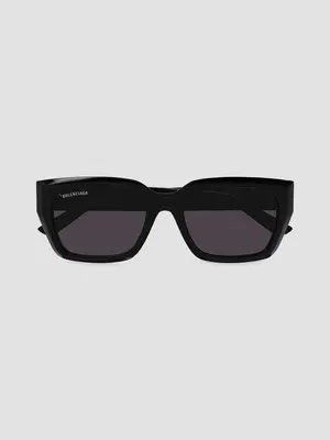 Balenciaga Rive Gauche 54mm Rectangular Sunglasses - Black