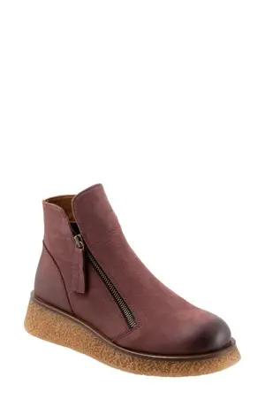 BUENO Phoenix Zip Bootie - Dark Wine Nubuck