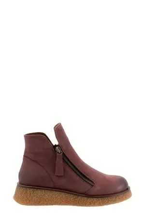 BUENO Phoenix Zip Bootie - Dark Wine Nubuck