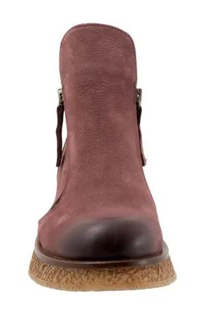 BUENO Phoenix Zip Bootie - Dark Wine Nubuck