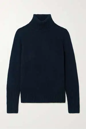 ALLUDE Cashmere Turtleneck Sweater Navy