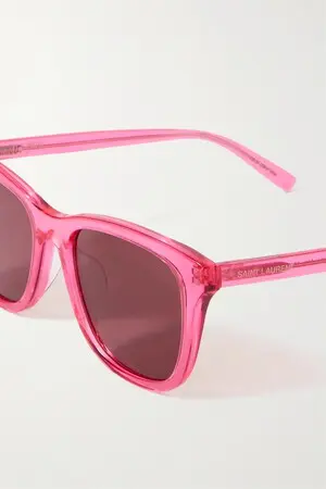 Saint Laurent Square-frame Acetate Sunglasses - Pink