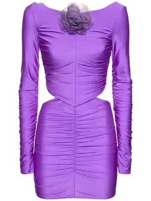 Giuseppe Di Morabito GIUSEPPE DI MORABITO Shiny Stretch Jersey Mini Dress Purple
