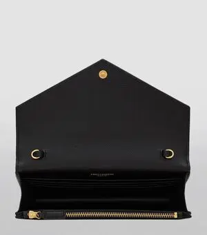 Saint Laurent Monogram Matelassé Envelope Chain Wallet