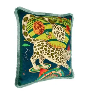 EMMA J SHIPLEY Velvet Snow Leopard Cushion
