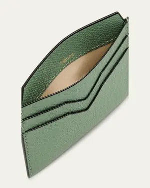 VALEXTRA V-slot Leather Card Case - Eucalipto