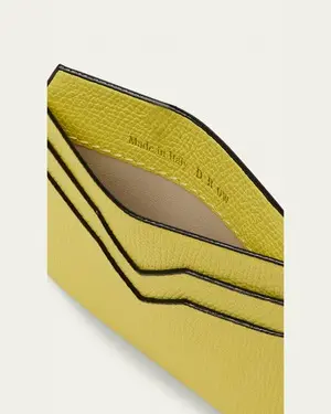 VALEXTRA V-slot Leather Card Case - Eucalipto