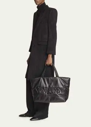 Saint Laurent Embossed Padded Leather Tote Bag