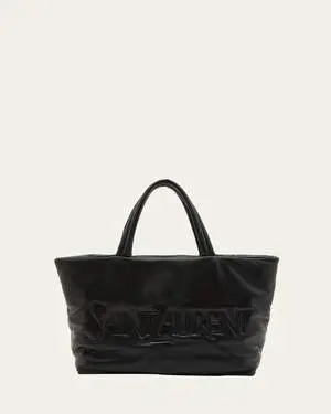 Saint Laurent Embossed Padded Leather Tote Bag