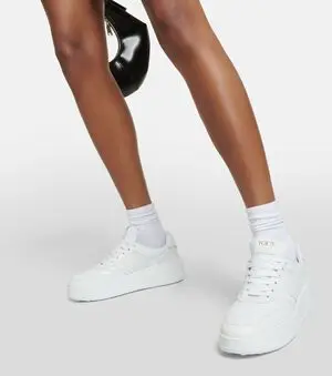 TOD'S Leather Platform Sneakers - White