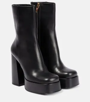 Versace Medusa Aevitas Leather Platform Boots