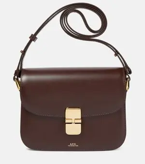 A.p.c. A.P.C. Grace Small Leather Crossbody Bag Brown