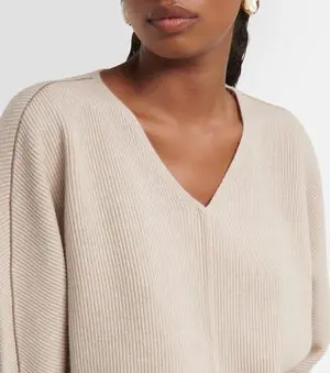 Brunello Cucinelli Wool, Cashmere And Silk V-neck Sweater