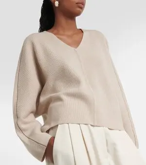Brunello Cucinelli Wool, Cashmere And Silk V-neck Sweater
