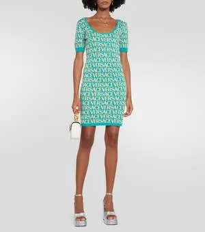 Versace Allover Intarsia Minidress