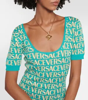 Versace Allover Intarsia Minidress