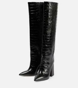 Paris Texas Anja Leather Knee-high Boots - Black