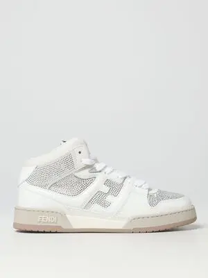 Fendi Match Sneakers In Leather With Rhinestones