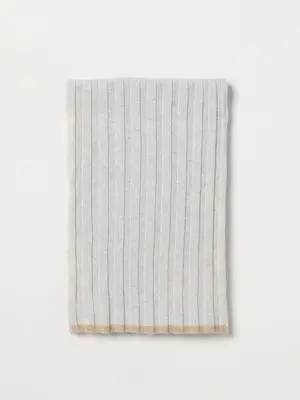 Brunello Cucinelli Solid Colour Pure Cashmere Scarf With Fringed Edges Smoke Grey