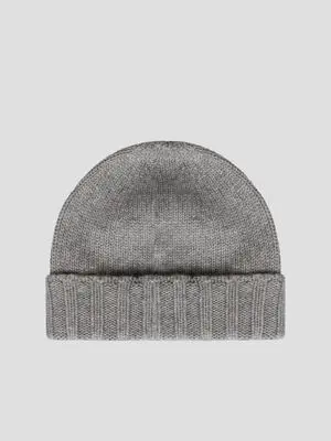 DRUMOHR Drumohr Ribbed Knit Beanie Grey 3