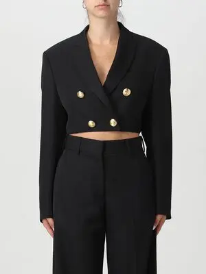 Palm Angels Double-breasted Virgin Wool Blend Blazer - Black