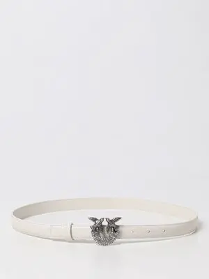 Pinko Love Birds Leather Belt - White