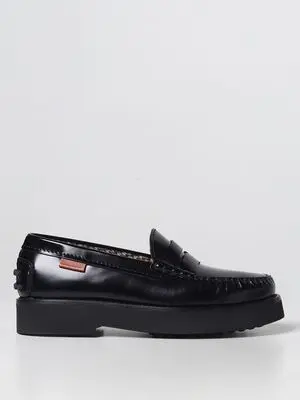 TOD'S Brushed Leather Loafers - Burgundy