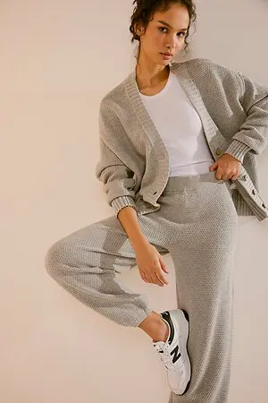 Free People Hailee Cardi Set Heather Grey