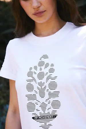 Free People Game Time Logo Tee - Bright White Combo