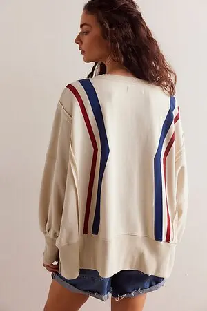 Free People We The Free Graphic Camden Pullover - Stars Stripes Combo
