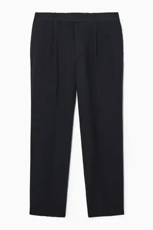 Cos Pleated Straight-leg Pants - Blue