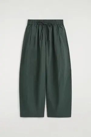 Cos Elasticated Barrel-leg Pants - Green