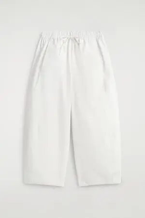 Cos Elasticated Barrel-leg Pants - White