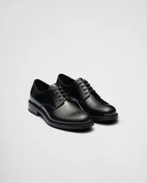 Prada Brushed Leather Lace-up Shoes