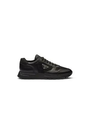 Prada Leather And Re-nylon High-top Sneakers