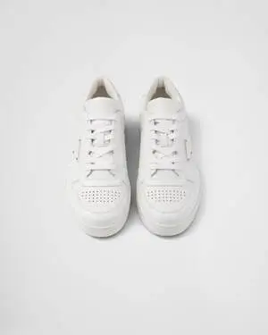 Prada Downtown Leather Sneakers - White