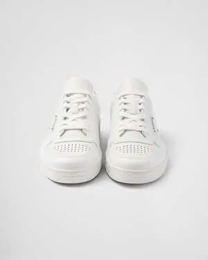 Prada Downtown Leather Sneakers - White