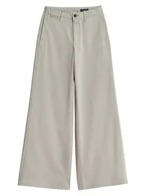 Rag & Bone Women's Sofie Cotton-Blend Wide-Leg Chino Pants - Grey  - Grey
