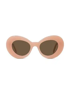 Loewe Curvy 47mm Oversized Oval Sunglasses Pink