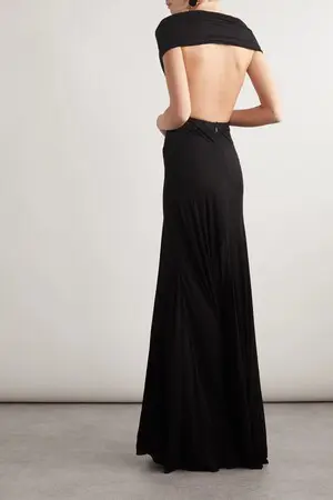 Saint Laurent Off-the-shoulder Draped Chiffon Maxi Dress